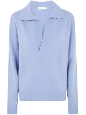 Victoria Beckham Victoria Beckham Polo Collar Knit Sweater Blue
