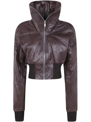 Rick Owens Jacket Cropped Leather Bomber "dracuflight