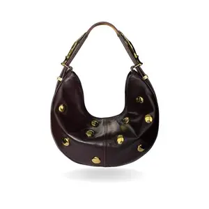 INDIGOLUSH Midi Hobo Studded Gilded Lure Black Cherry - Red