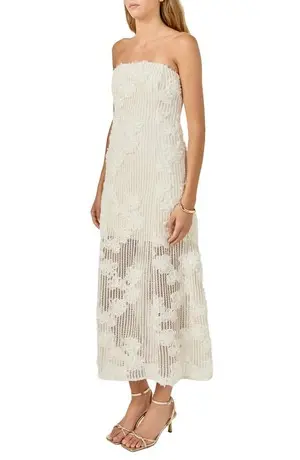 Endless Rose Mesh Overlay Strapless Dress