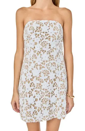 Endless Rose Floral Lace Strapless Minidress