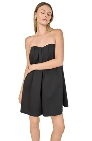 Endless Rose Pintuck Pleat Strapless Minidress