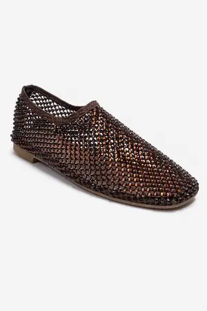 FOREVER & ALWAYS SHOES Urela Leather Ballet Flat - Brown
