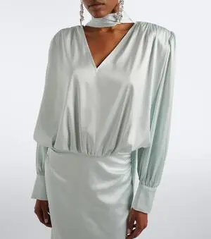 ROTATE BY BIRGER CHRISTENSEN Scarf-detail Satin Midi Dress