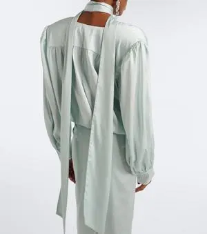 ROTATE BY BIRGER CHRISTENSEN Scarf-detail Satin Midi Dress