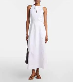 ROTATE BY BIRGER CHRISTENSEN Floral-appliqué Cotton Poplin Midi Dress