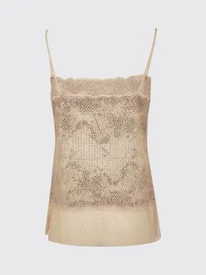 Ermanno Scervino Crepe Evening Top With Rhinestone Embellishments