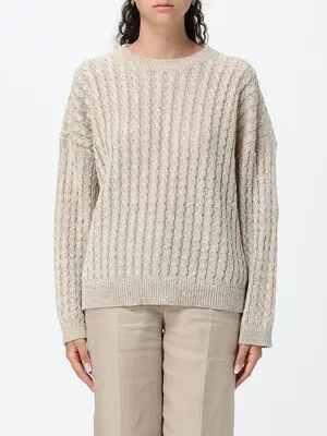 Brunello Cucinelli Dazzling Cable Open-knit Linen Crew-neck Jumper - Beige