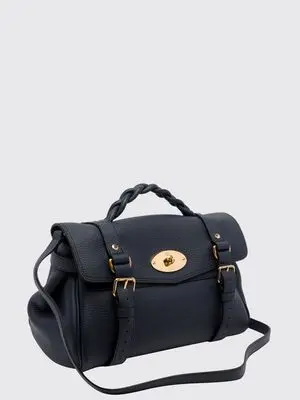 Mulberry Alexa Handbag In Calf Leather With Braided Handle - Blue