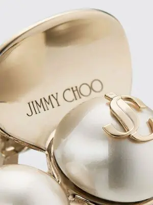 JIMMY CHOO Monogram And Faux Pearl Hair Clip