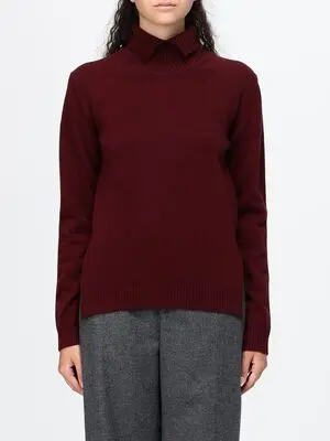 JIL SANDER Ribbed Pure Wool Turtleneck Jumper - Cherry
