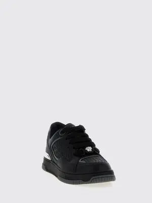Versace Biggie Basket Calfskin Leather Sneakers With Medusa Logo