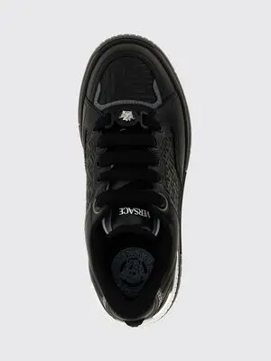 Versace Biggie Basket Calfskin Leather Sneakers With Medusa Logo