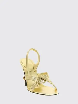 Versace Laminated Nappa Leather Slingback Sandals - Gold