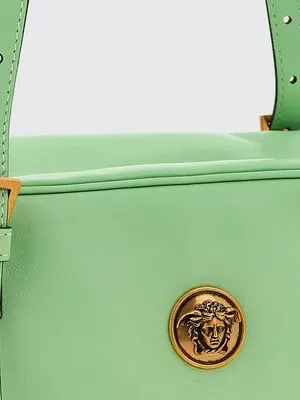 Versace Emblème Small Leather Shoulder Bag With Medusa Logo - Green