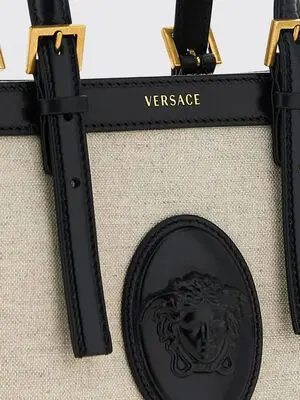 Versace Rivière Mini Linen And Cotton Tote Bag With Medusa Logo