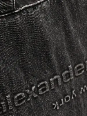Alexander Wang Large Cotton Denim Tote Bag With Embroidered Logo