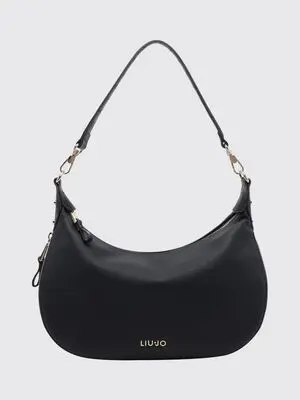 Liu Jo Synthetic Leather Hobo Bag With Monogram And Removable Strap - Black