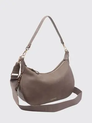 Liu Jo Synthetic Leather Hobo Bag With Monogram And Removable Strap - Brown