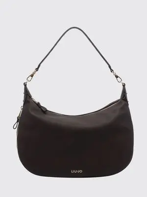 Liu Jo Grained Faux Leather Hobo Bag With Monogram Logo And Removable Handle - Brown