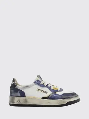 AUTRY Autry Medalist Low Super Vintage Calfskin Sneakers With Worn Effect Blue