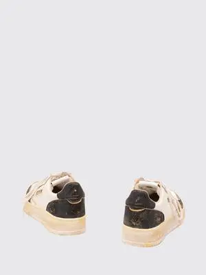 AUTRY Medalist Low Super Vintage Calfskin Sneakers With Worn Effect - Ecru