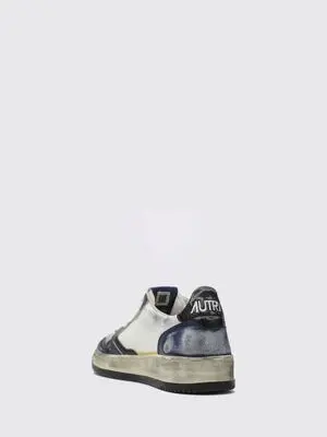 AUTRY Medalist Low Super Vintage Calfskin Sneakers With Worn Effect - Navy