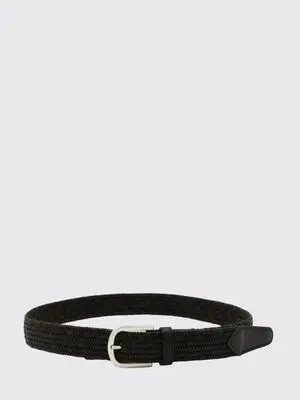 Canali Braided Cotton-blend Belt With Pin Buckle - Brown