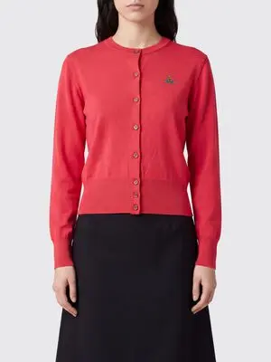 VIVIENNE WESTWOOD Slim Fit Cotton Cashmere Cardigan With Orb Logo - Blue