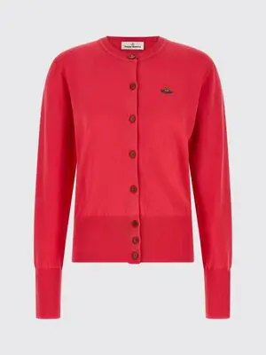 VIVIENNE WESTWOOD Slim Fit Cotton Cashmere Cardigan With Orb Logo - Blue