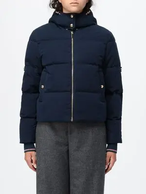 Thom Browne Quilted Cordura Nylon Down Jacket With Detachable Hood - Blue