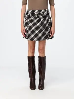 Brunello Cucinelli High-waisted Belted Check Wool-blend Mini Skirt