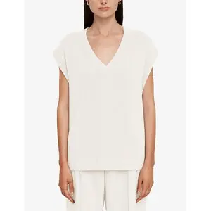 JOSEPH Sleeveless V-neck Cashmere Vest
