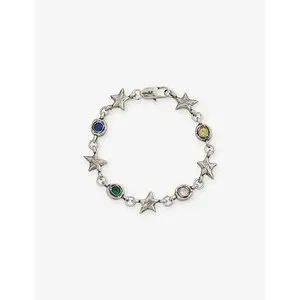TWOJEYS Plated Brass Star And Stone Bracelet - Silver