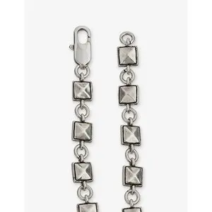 TWOJEYS Sterling -plated Brass Heavy Studded Cross Pendant Necklace