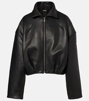 ROTATE BY BIRGER CHRISTENSEN Bonded Leather Blouson Jacket