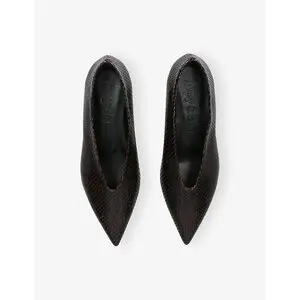 AeydĒ Clara Pointed-toe Heeled Leather Pumps