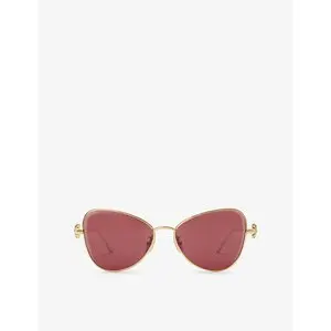 Loewe Anagram Bombe Butterfly-frame Metal Sunglasses - Dark Rust