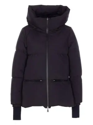 Herno 2layers Hooded Short Down Jacket - Black
