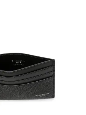 Givenchy Hammered Leather Cardholder With Logo Print