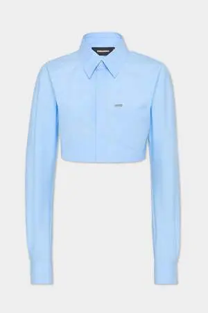 Dsquared2 Cropped Shirt With Classic Collar - Blue