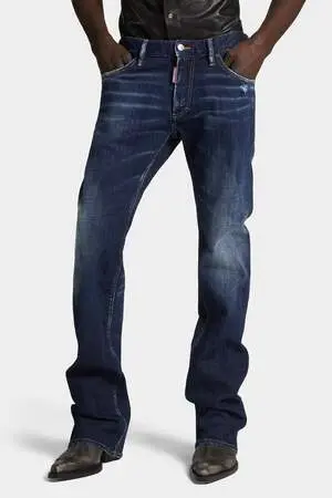 Dsquared2 Bootcut Jeans With Embellished Sheer Panel