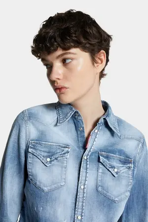 Dsquared2 Medium Wash Mini Western Shirt