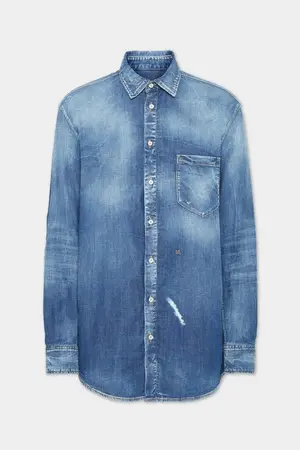 Dsquared2 Medium Wash Maxi Dean Shirt - Blue