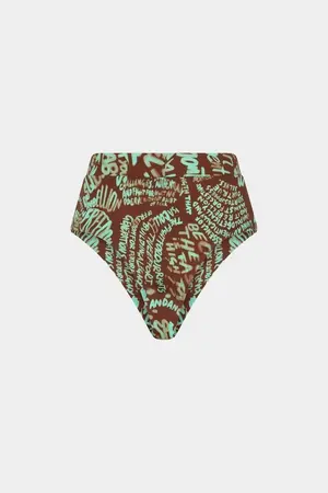 Dsquared2 Rebel Hibiscus High-waisted Bikini Brief
