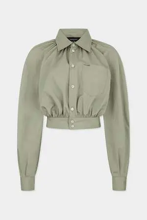 Dsquared2 Cropped Balloon Sleeve Shirt - Beige
