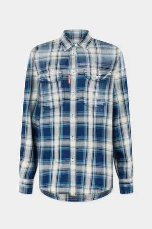 Dsquared2 Checked Cotton Oversized Shirt - Fantasy