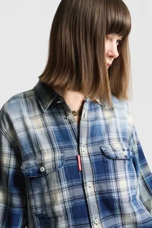 Dsquared2 Checked Cotton Oversized Shirt