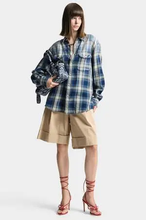 Dsquared2 Checked Cotton Oversized Shirt
