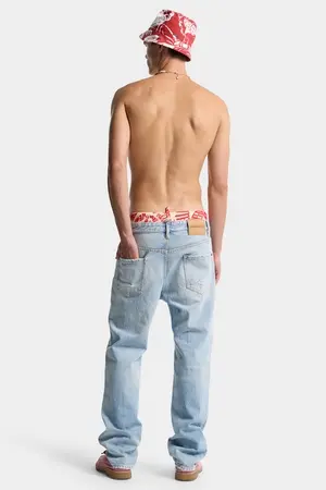 Dsquared2 Light Wash Straight Leg Jeans - Blue